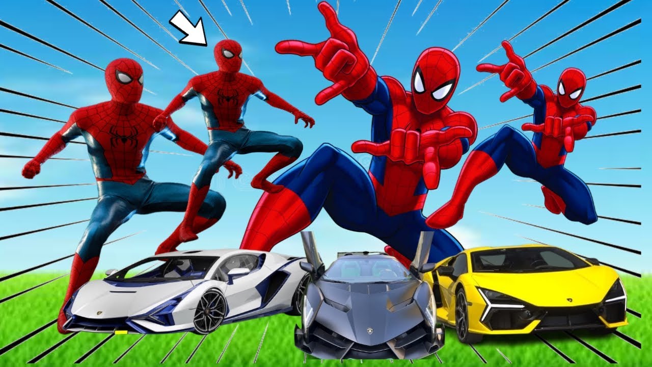 spider_man! on Motorcycle in sprial brige cartoon||super Hero and iron ...