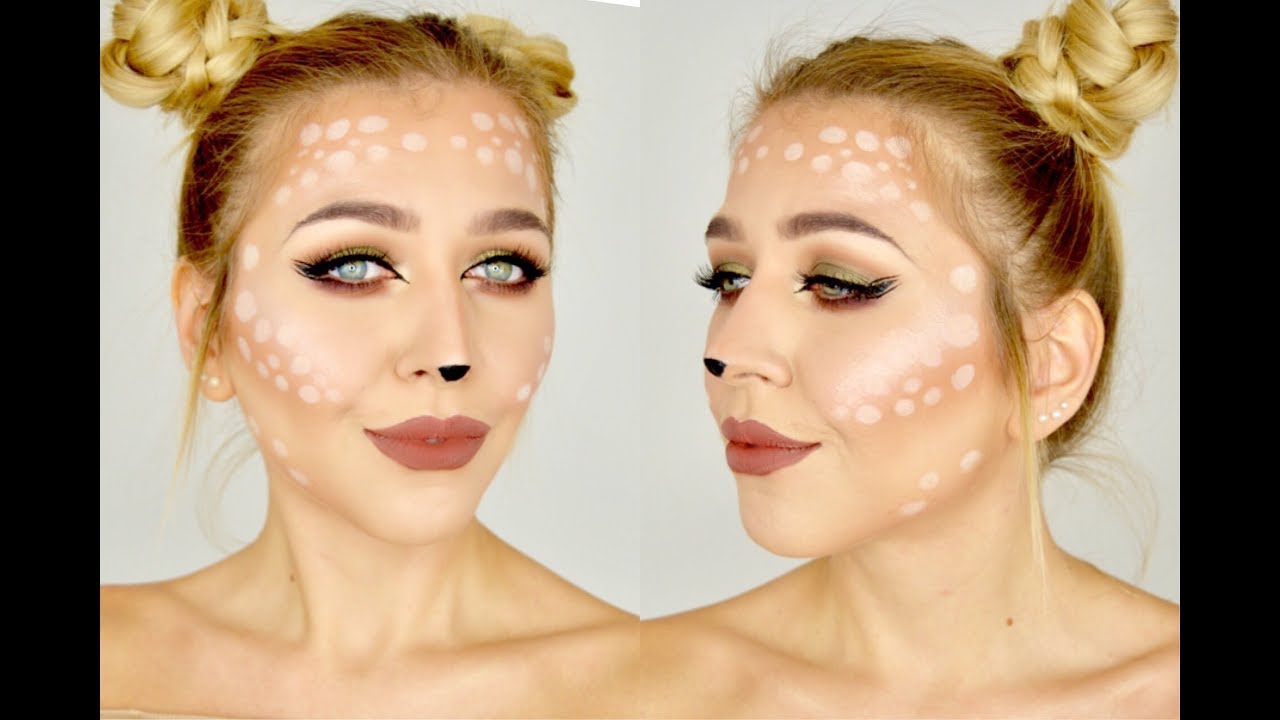 BAMBI 10 min Halloween Makeup & Hair Tutorial | Ingrida G - YouTube