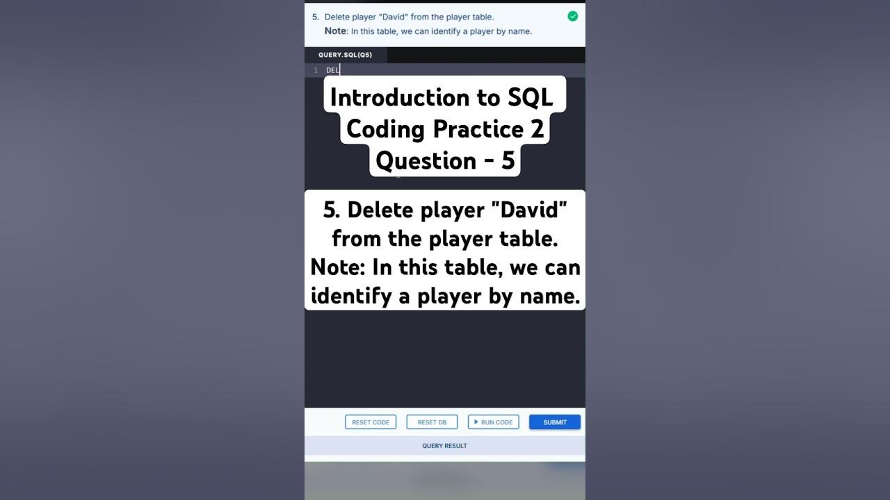Introduction to SQL | Coding Practice 2 | Question 5 | NXT WAVE #shorts #programming #database # ...