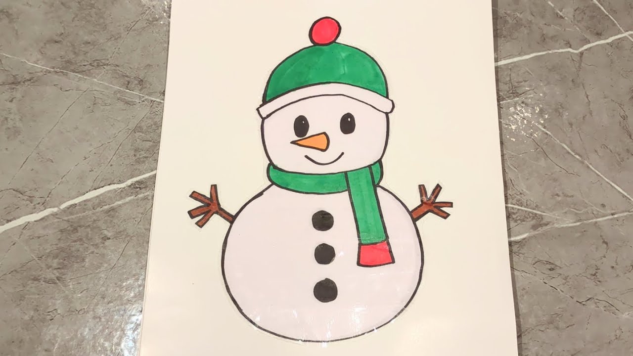 how to make a snowman sticker - YouTube