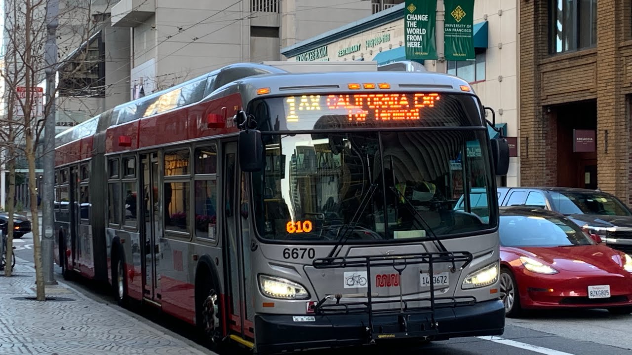 (FULL ROUTE) SF MUNI 2018 NFI XDE60 6670 on route 1X California Express ...