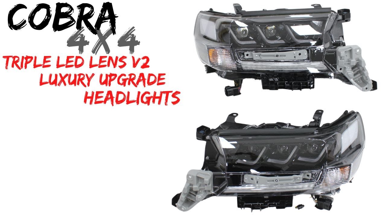 Led Triple Lens Headlights DRL Suits Landcruiser 200 series 2016 ...
