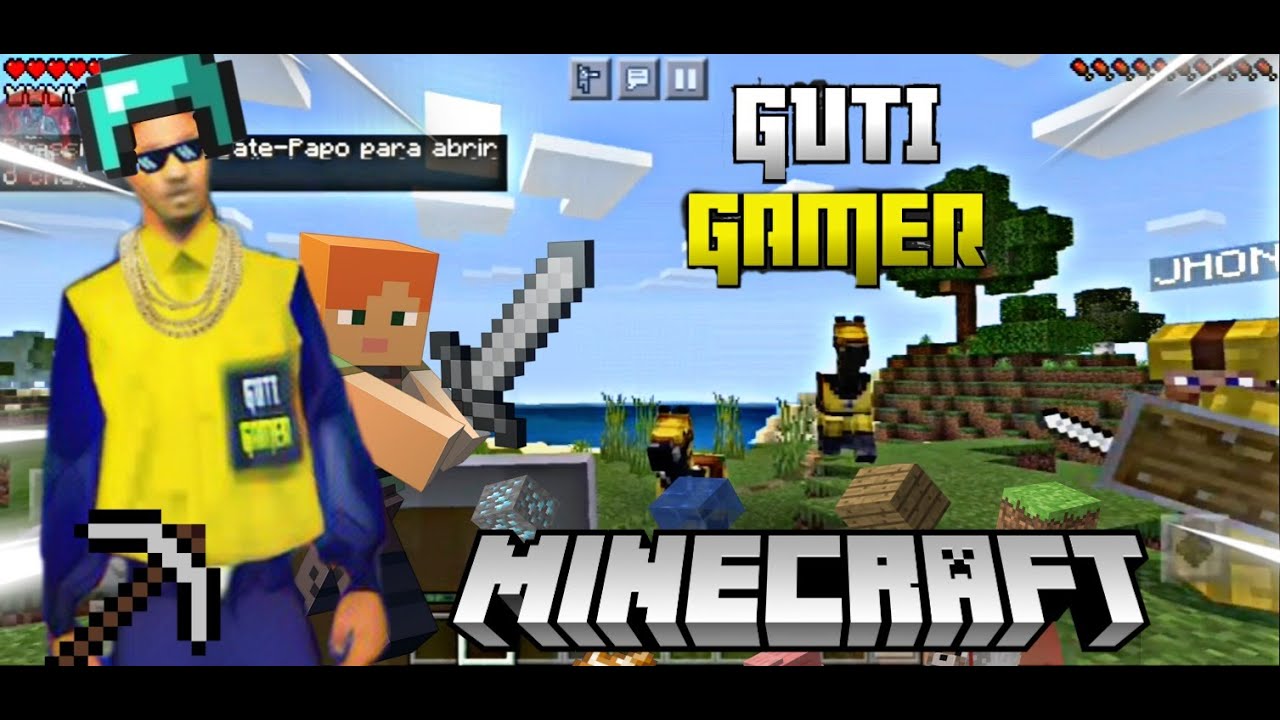 SE AVENTURANDO NO MINECRAFT COM INSCRITOS - GUTI GAMER E JHOW GAMEPLAY ...