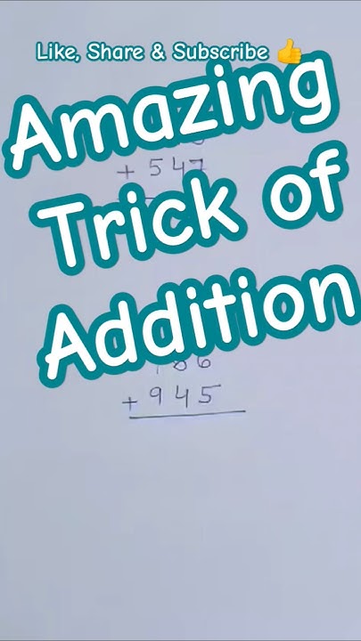 Addition Trick #maths #shorts #trending #viralvideo #india #easy #2025 - YouTube