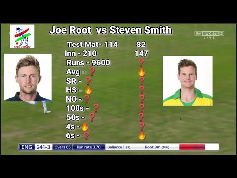 Joe Root vs Steven Simth Test match compare।#CricCompare #joe_root # ...