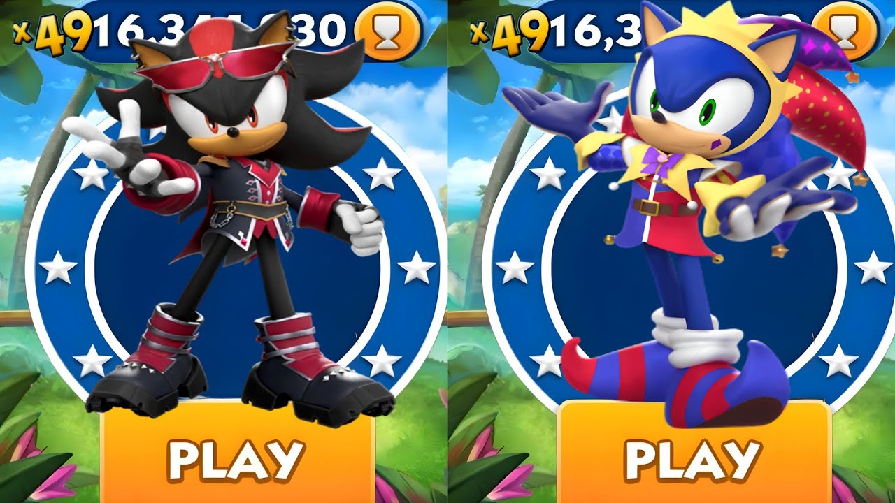 Sonic Dash - Idol shadow vs Jester Sonic - All Characters Unlocked ...