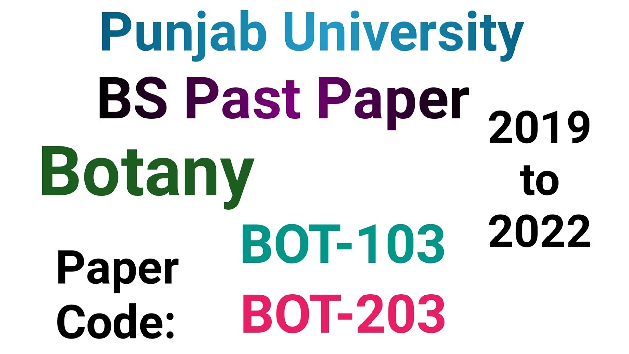 past papers of BOT-103 |2nd semester |punjab university|past papers of ...
