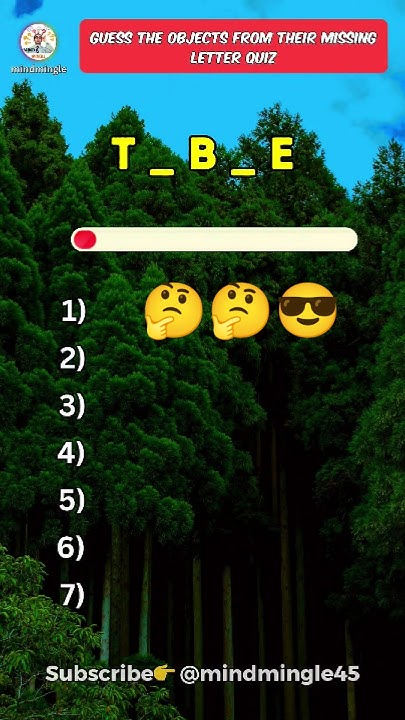 Guess the 7 objects by missing letters in 60 seconds? #guesstheobject # ...