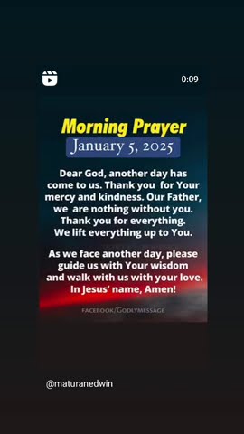 Morning Prayer January 5 2025 #instagram - YouTube