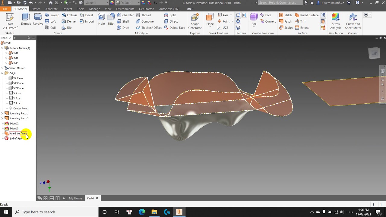 VIDEO HƯỚNG DẪN SỬ DỤNG CÁC LỆNH TRONG PHẦN SURFACE INVENTOR ( PHẦN 1 ...