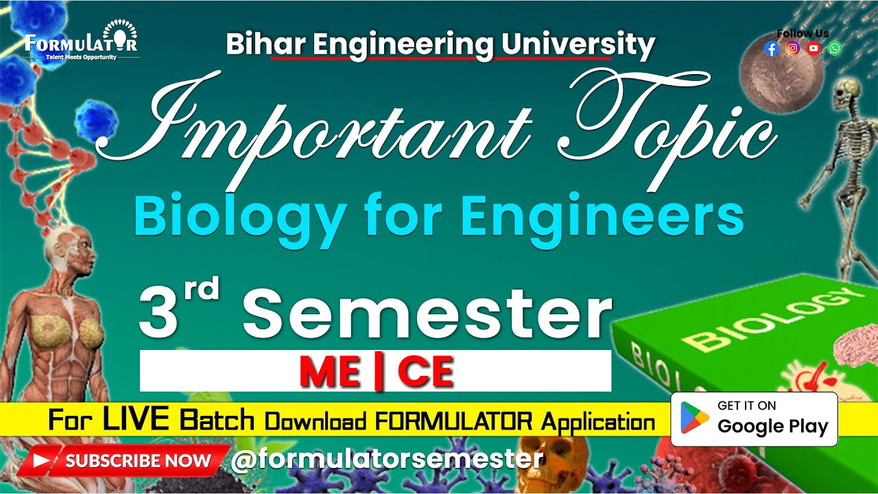 Important Topics | Biology For Engineers | 3rd Semester | ME CE | Bihar ...