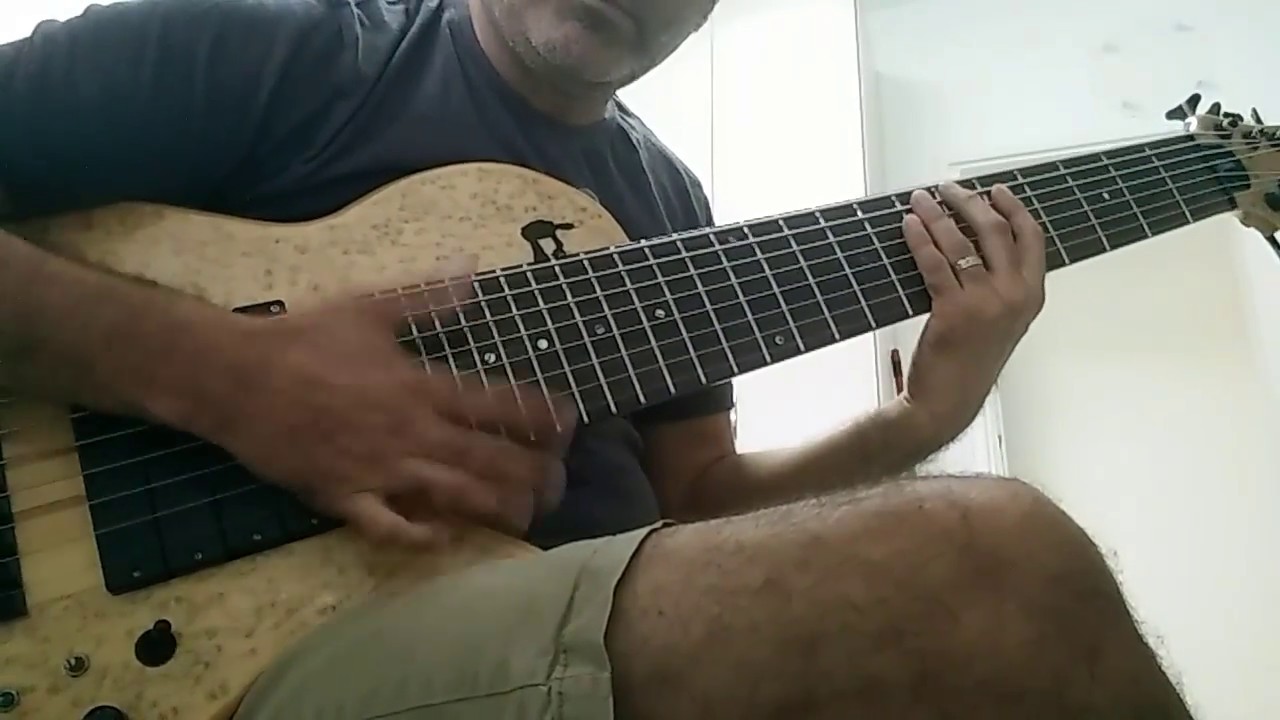 8 string bass guitar my new technique practice - YouTube