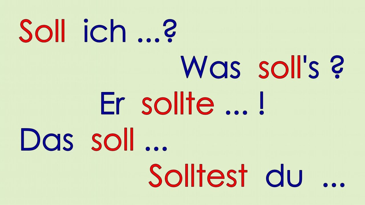 Deutsch lernen Grammatik 23: sollen - YouTube