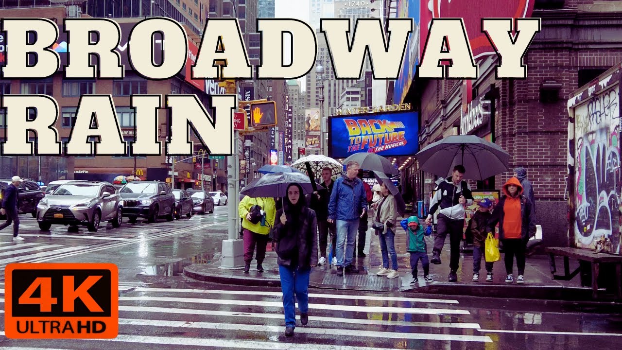 🌧️ Broadway in the Rain: New York's Theatrical Heartbeat! 🎭 #newyork # ...