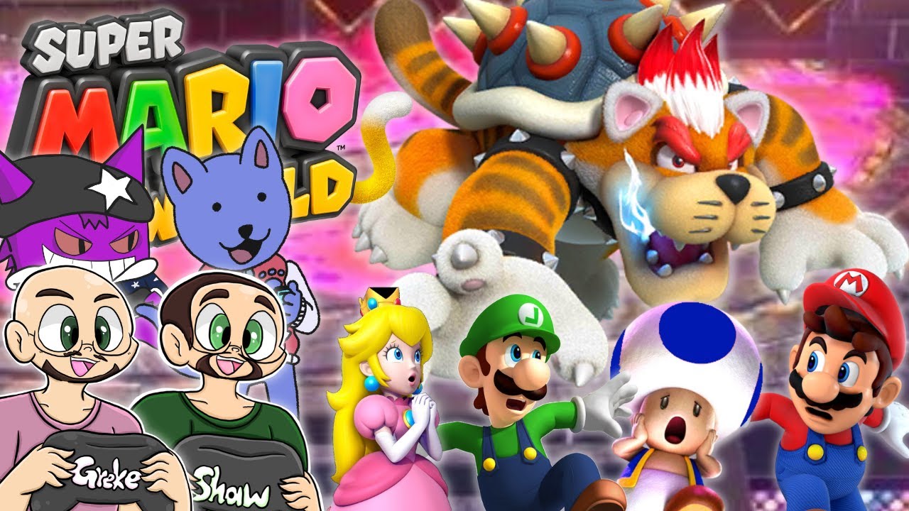 Teaming Up To Take Down Meowser! | Super Mario 3D World Co-op ...
