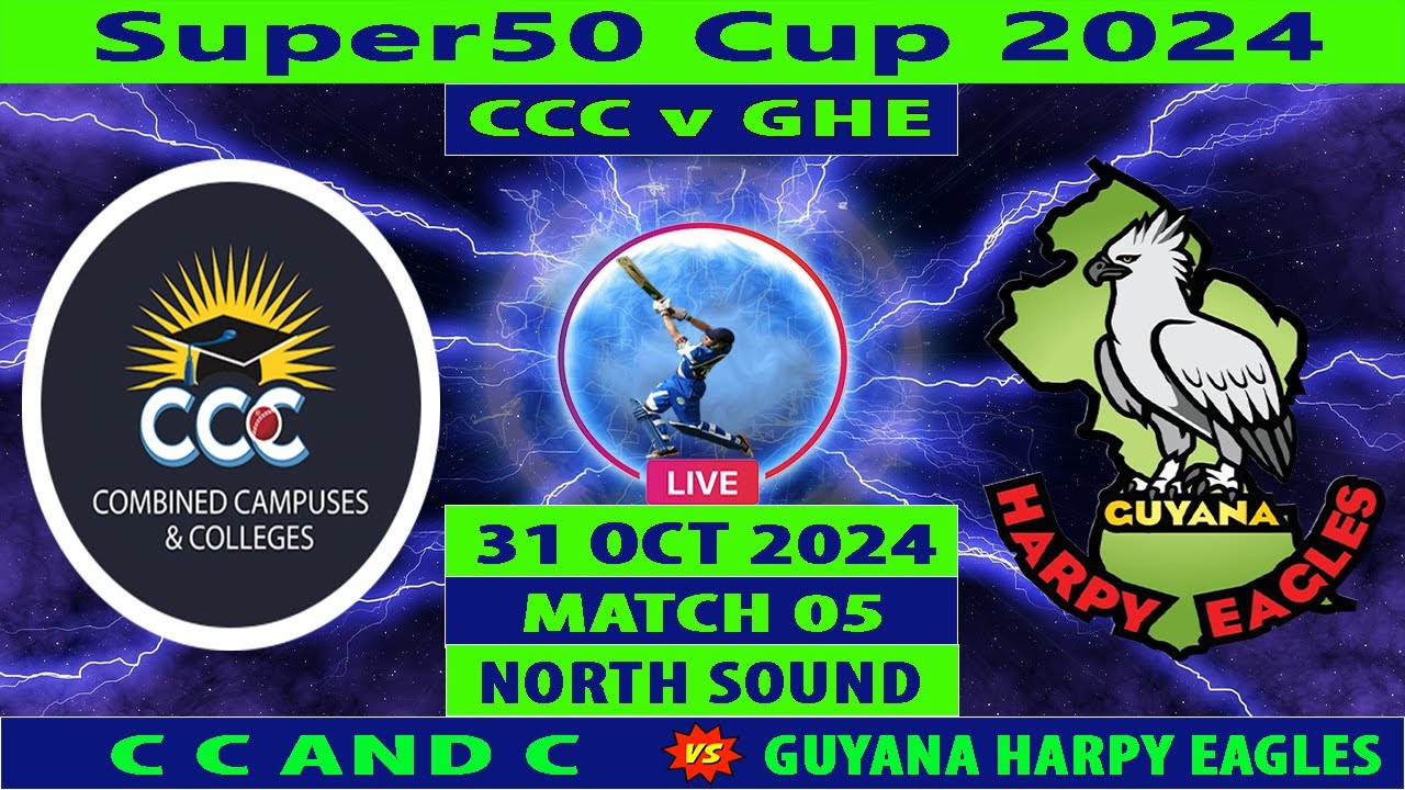 Combined Campuses and Colleges vs Guyana | CCC vs GHE | 5th Match of ...