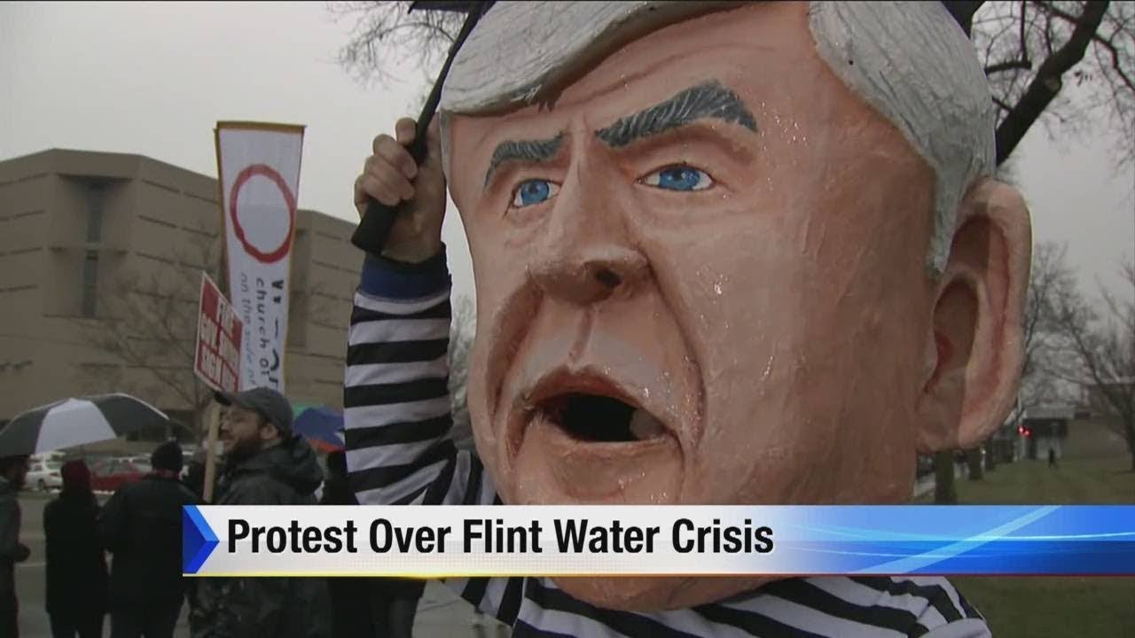 Protests in Flint over water crisis - YouTube