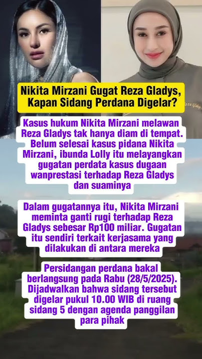 Nikita Mirzani Gugat Reza Gladys, Kapan Sidang Perdana Digelar? - YouTube