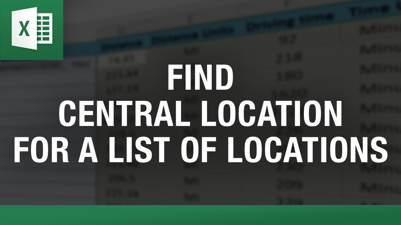 Find Central Location for a List of Locations App - YouTube