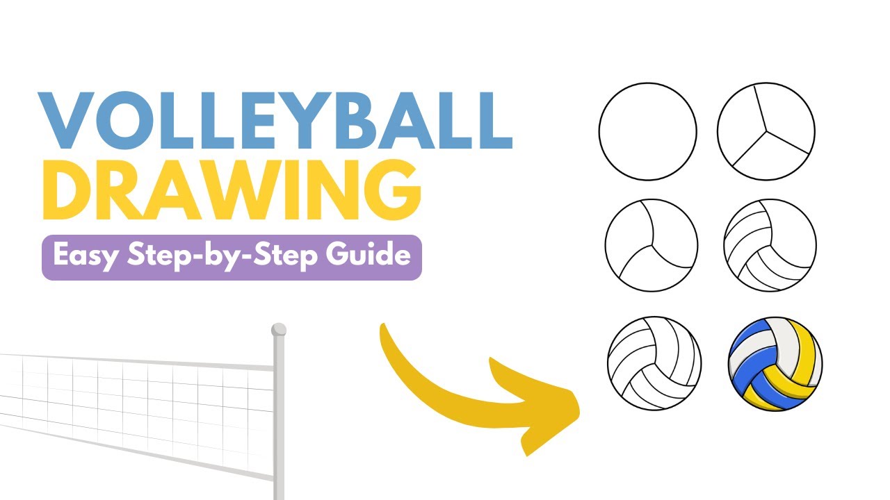 Learn How to Draw a Volleyball in 6 Easy Steps! 🏐 - YouTube