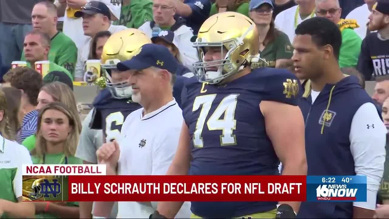 Notre Dame guard Billy Schrauth declares for NFL Draft - YouTube
