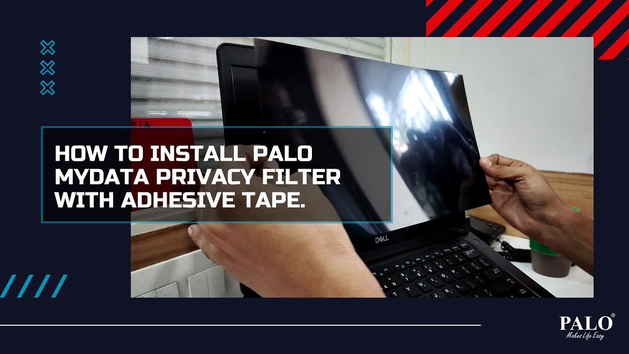 How to Install PALO MYDATA Privacy Filter with Adhesive Tapes | Laptops - YouTube