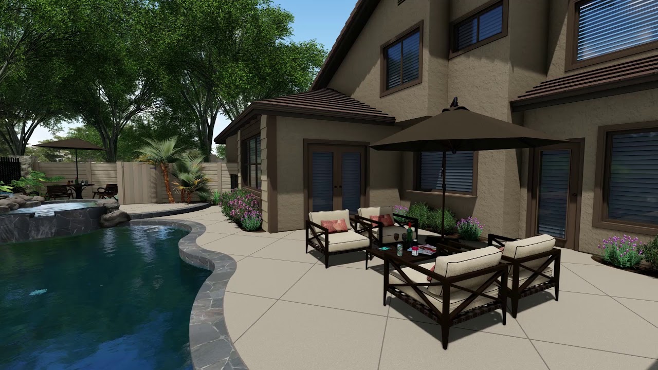 3D Backyard Design: Hucka Residence - YouTube