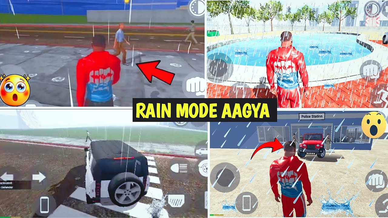 Finally New Rain Mode Gameplay 😍 rain mode cheat code in indian bikes driving 3d - YouTube