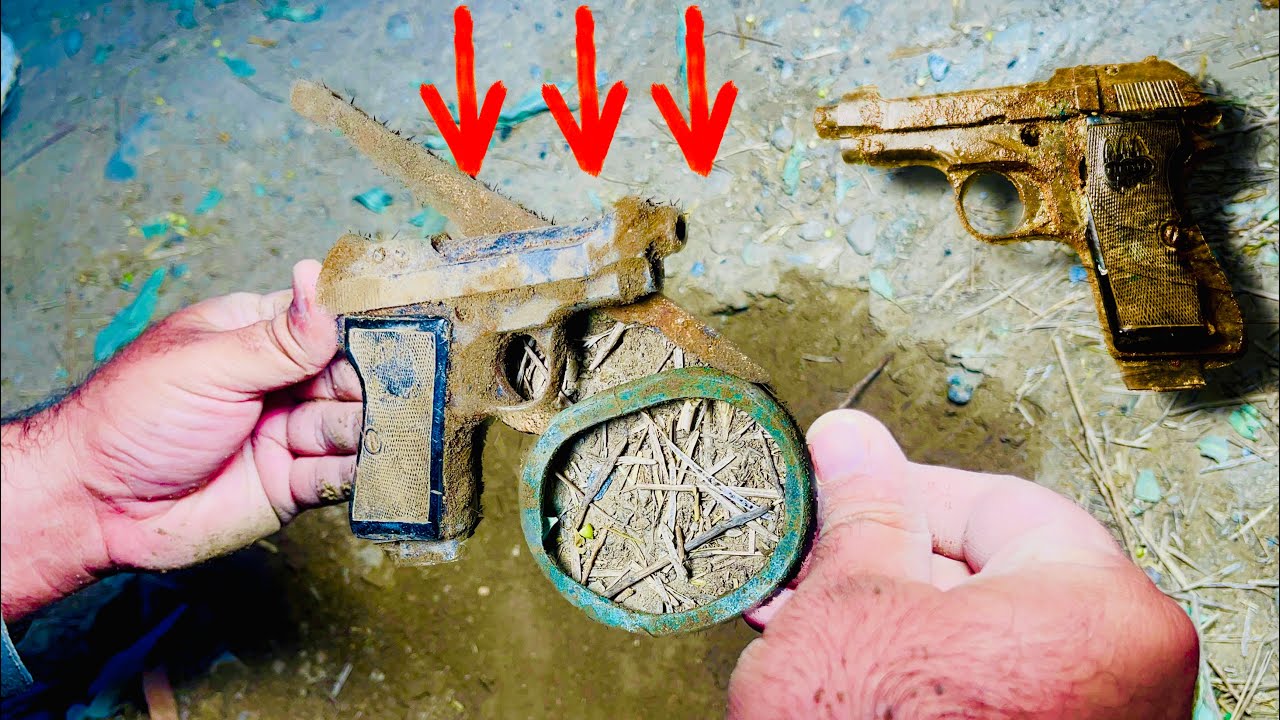 I found the world first old reapit pistol with metal detector - YouTube