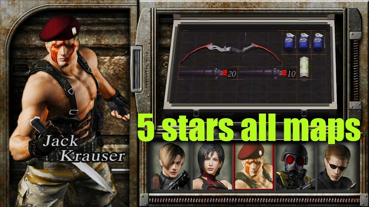Resident Evil 4 The Mercenaries Jack Crauser 5 stars all maps - YouTube