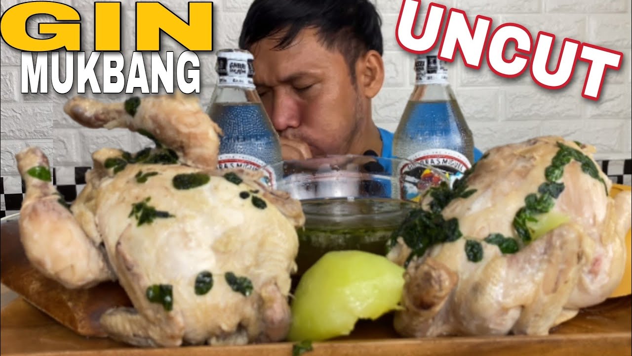 UNCUT MUKBANG ALAK! 2 Gin Bilog vs 2 Buong Tinolang Manok Mukbang - YouTube