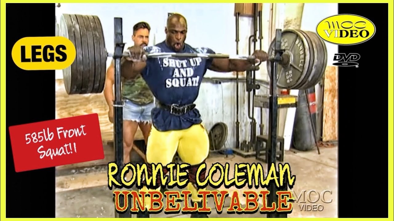 RONNIE COLEMAN - LEGS (585lb Front Squat) (2000) UNBELIEVABLE MOVIE ...