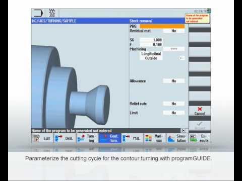 SINUMERIK Tutorial - programming with programGUIDE - YouTube