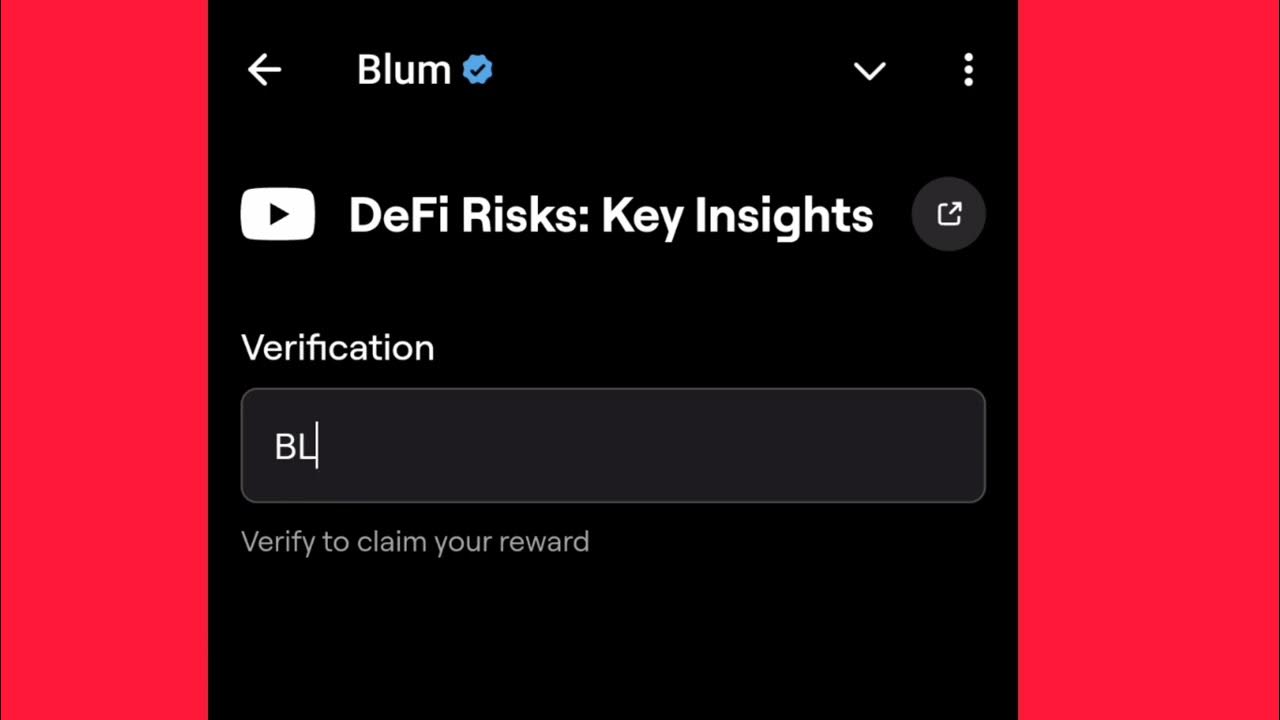DeFi Risks: Key Insights | Blum 3 November Code #blum #blumcode #blume - YouTube