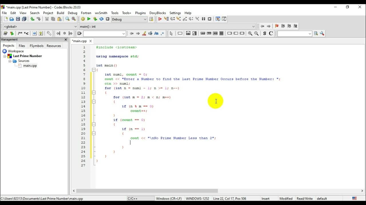 C++ Program to Find last prime number occur before enter number - YouTube