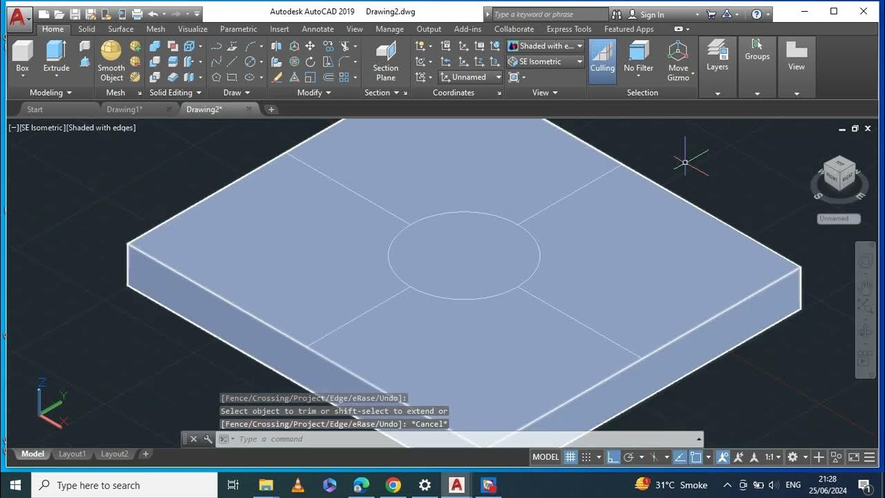 How to use Presspull Command in 3D Autocad Model - YouTube