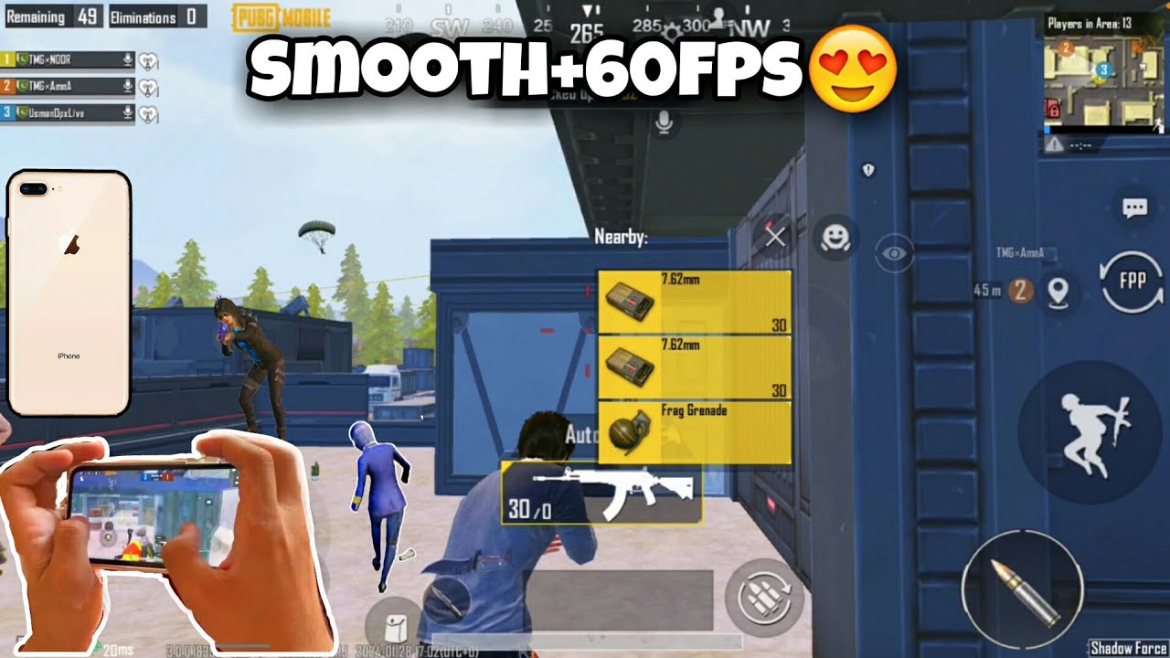 iPhone 8Plus 😍Five Fingers Handcame Gameplay 2024 Stable 60 Fps 🔥 No ...