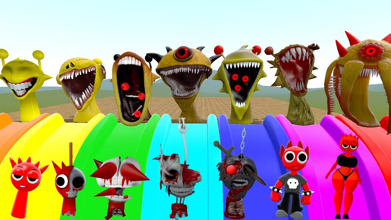 Long Slide Game With All New MR SIMON, TREE, LIME, RADDY, SUN Sprunki ...