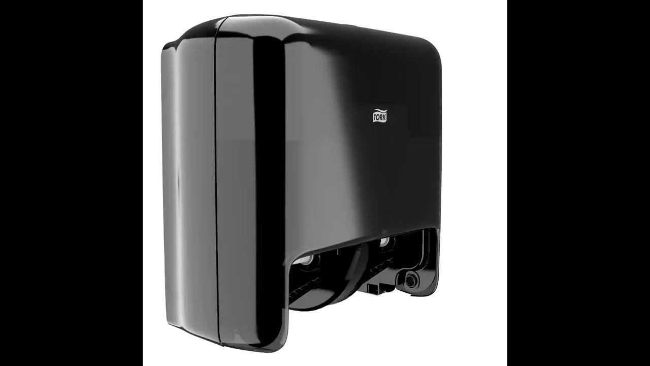 Tork OptiServe T7 dispenser til 4 ruller uden hylse 558052 sort - JustMore.dk - YouTube