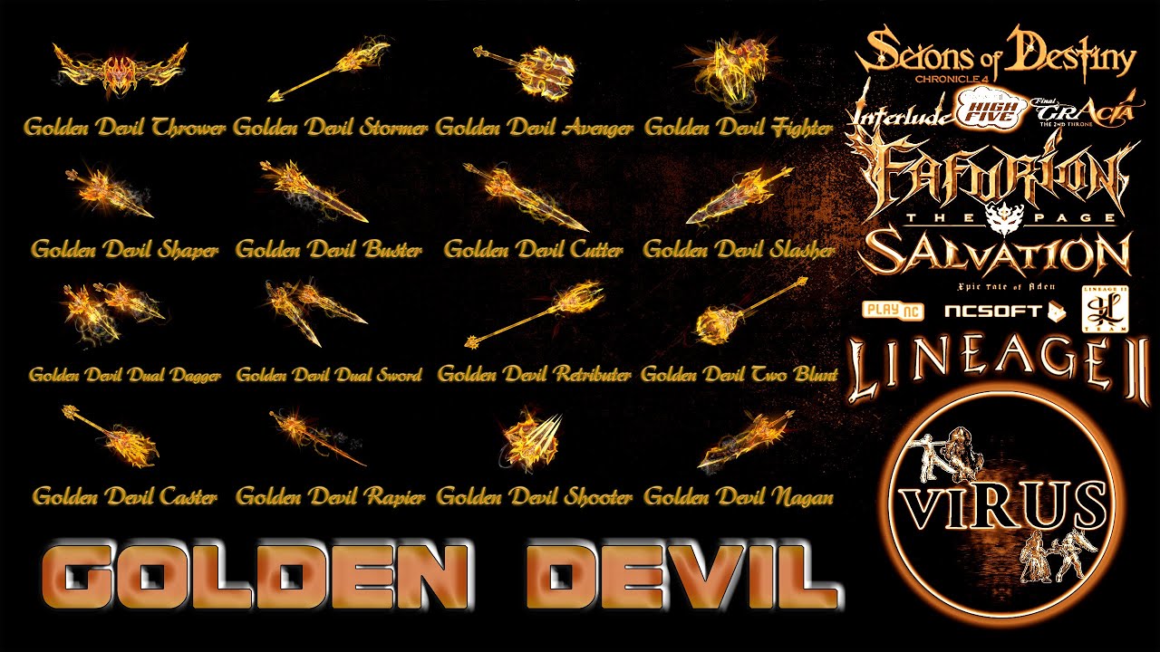 Full Set of Golden Devil Weapons. LINEAGE II. Any Chronicles √i®uS ...