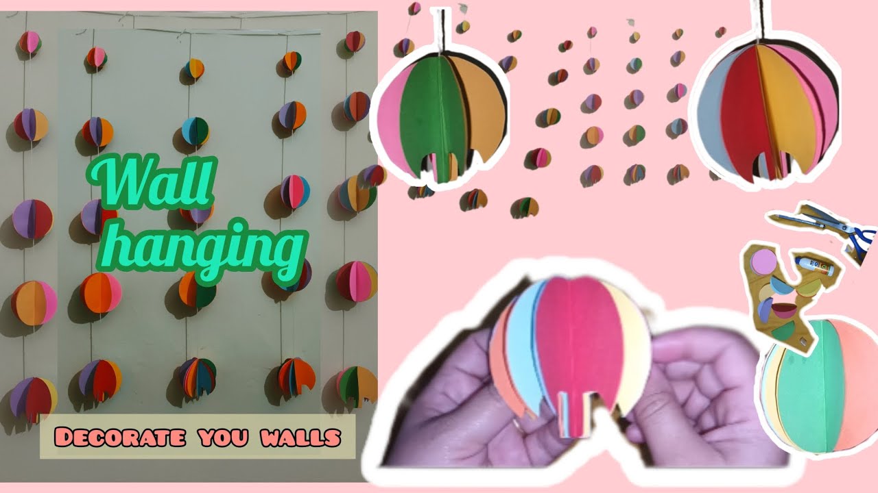 Multicolour wall hanging| for beginners #papercraft - YouTube