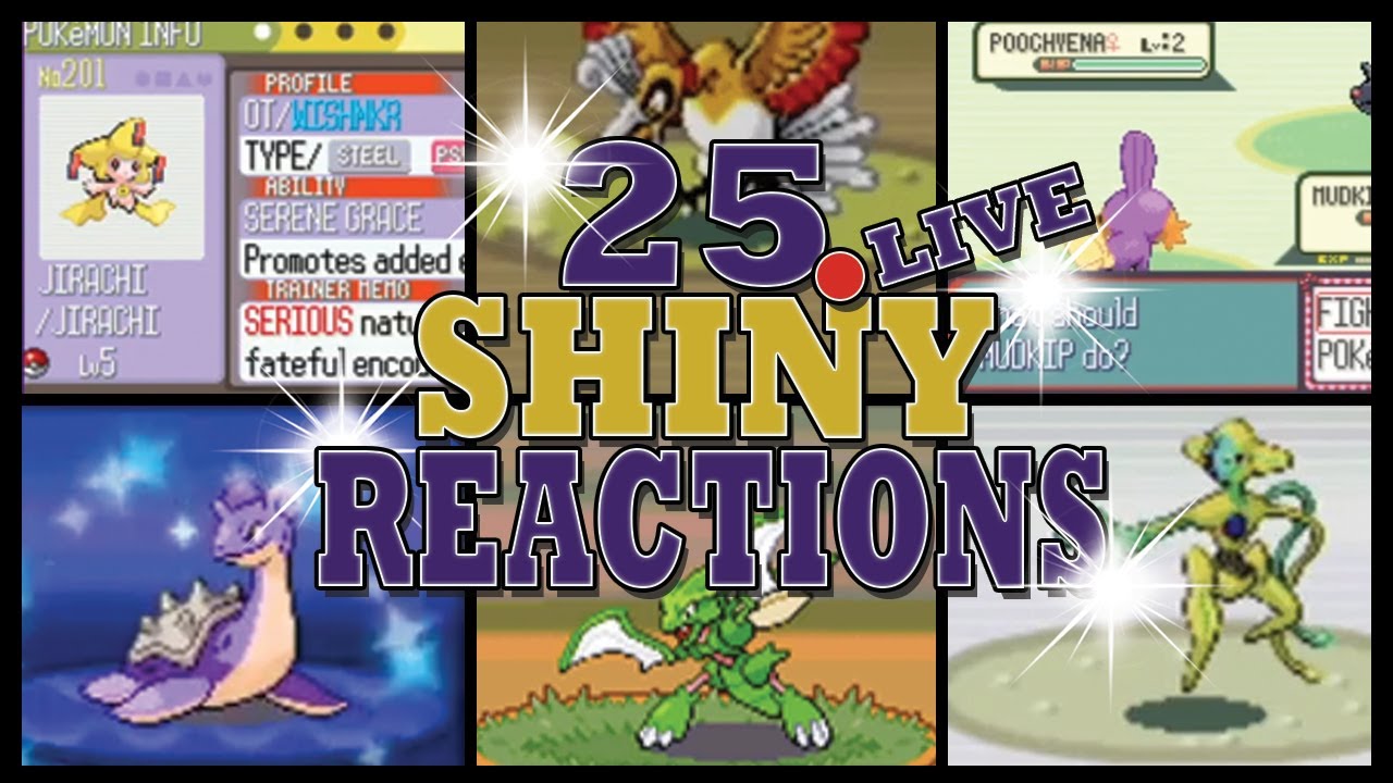 25 LIVE SHINY REACTION COMPILATION!! Shiny Pokemon Montage!! Mythical ...