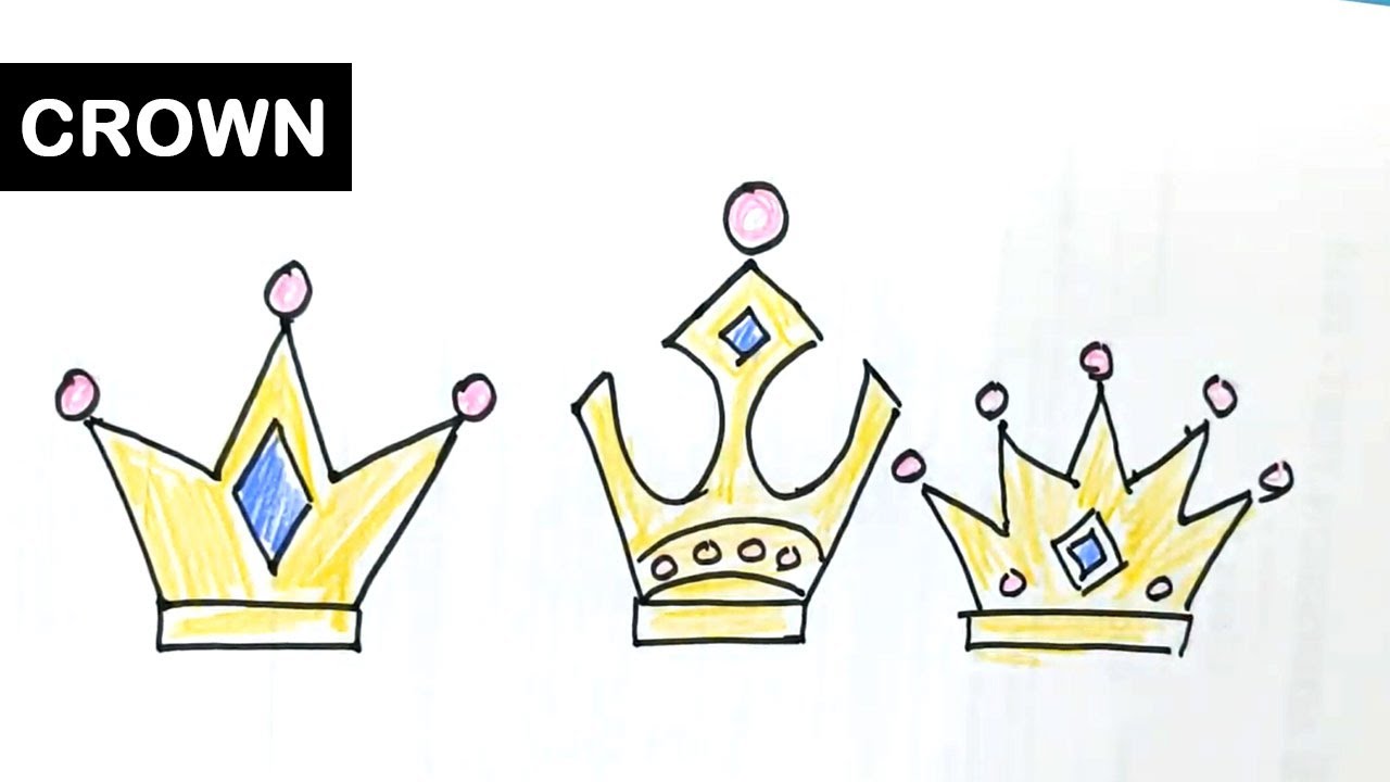 How to draw a king's crown. Drawing Guide. Crown Varieties. (Drawing ...