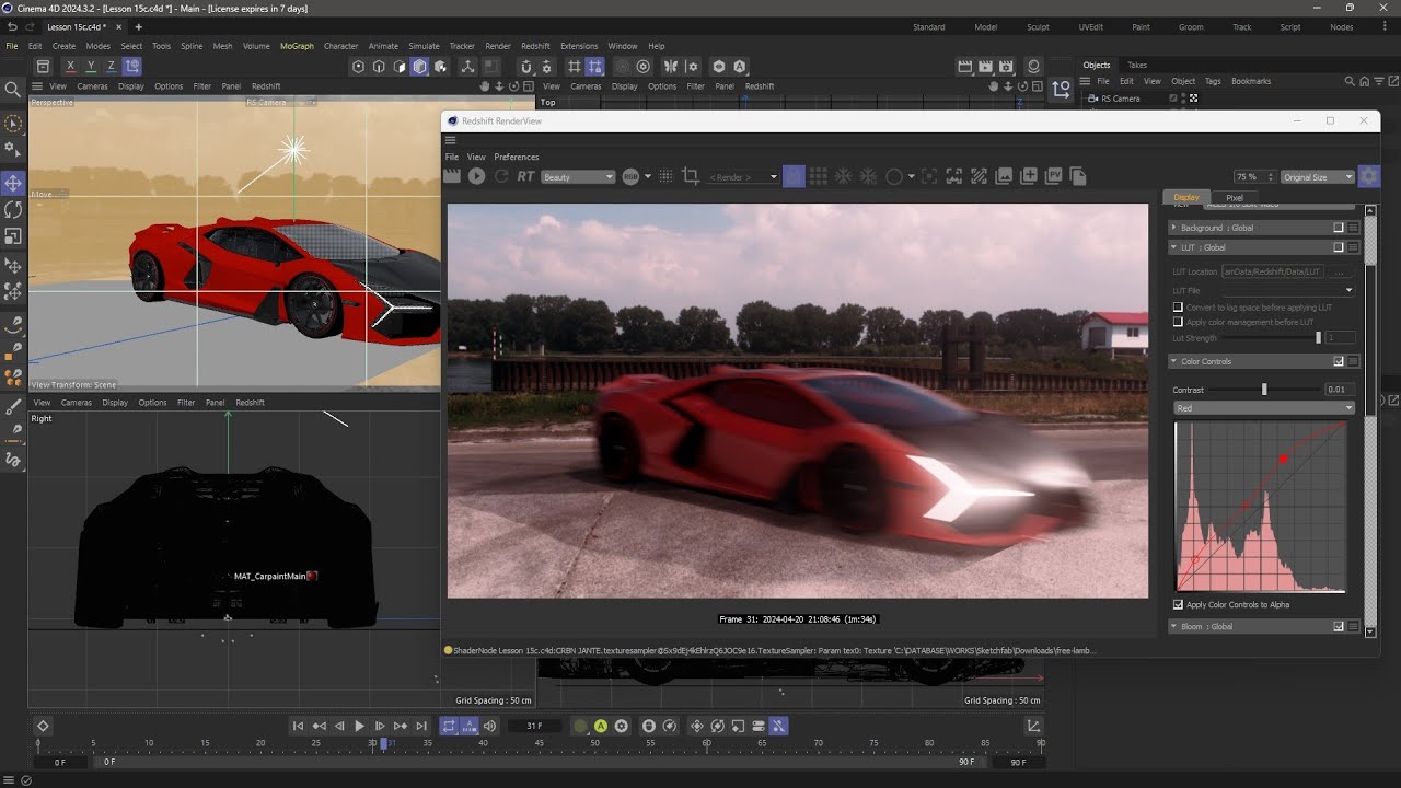 REDSHIFT - Lesson 15 - Final Render Effects, Bakeset, Animation, Motion ...
