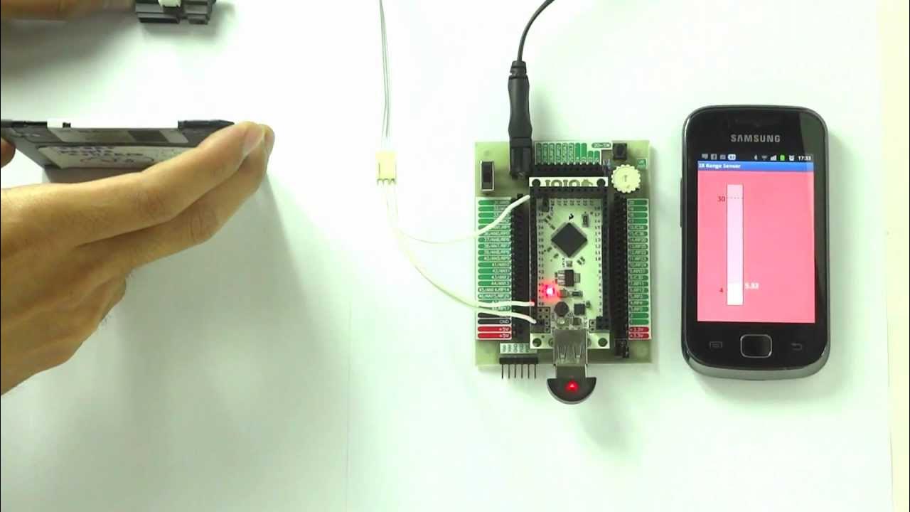 [IOIO Board] GP2D120 IR Range Sensor - YouTube