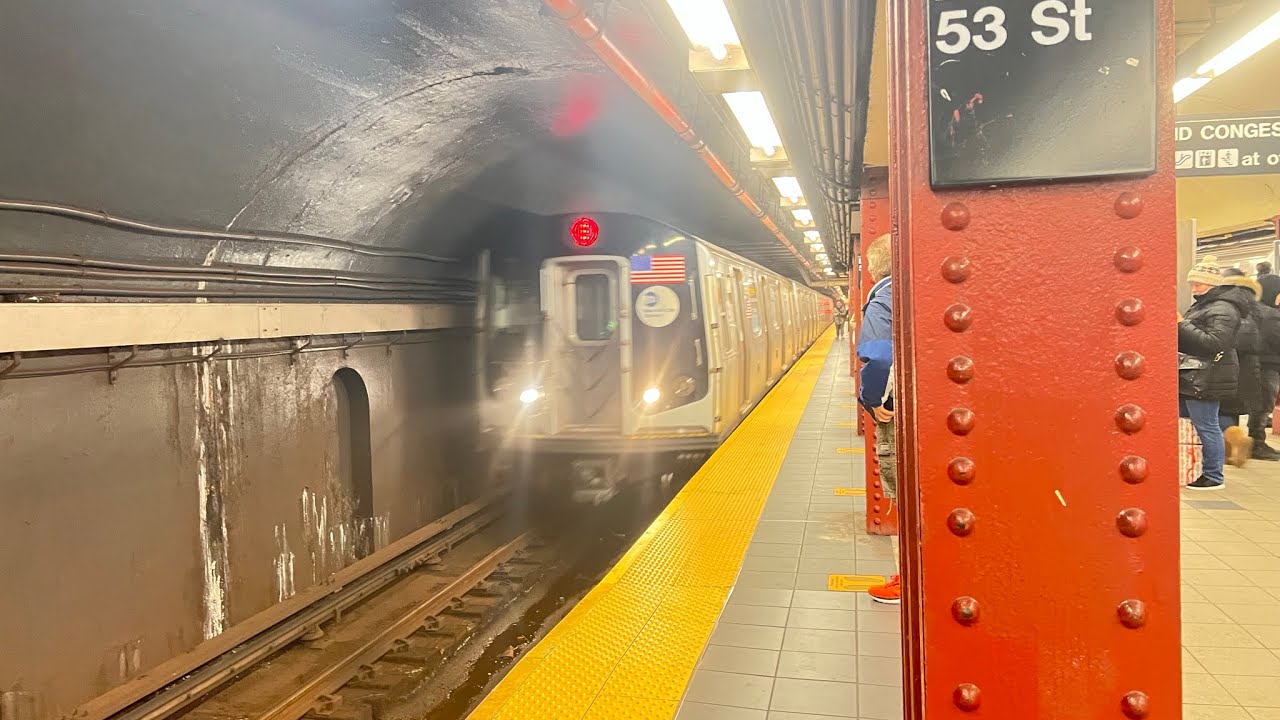 MTA New York City Transit Kawasaki R160 E & M Trains @ Lexington-53rd ...