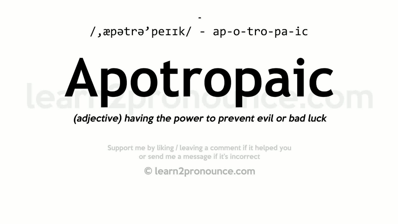 Pronunciation of Apotropaic | Definition of Apotropaic - YouTube