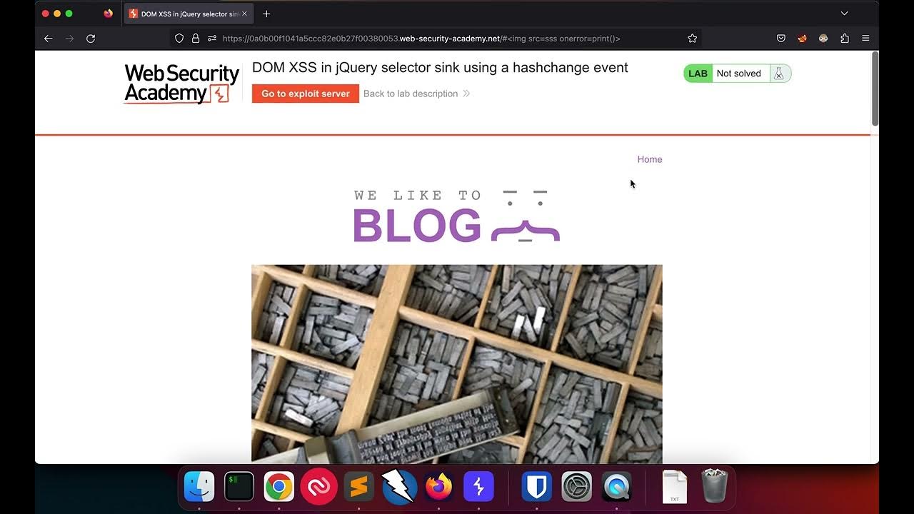 DOM XSS in jQuery selector sink using a hashchange event - PortSwiggerAcademy - YouTube