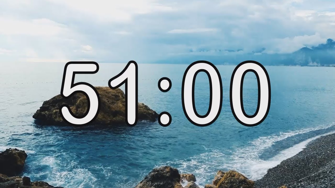 51 minute timer with Calm and Soft Music and sea wave cinematic ...