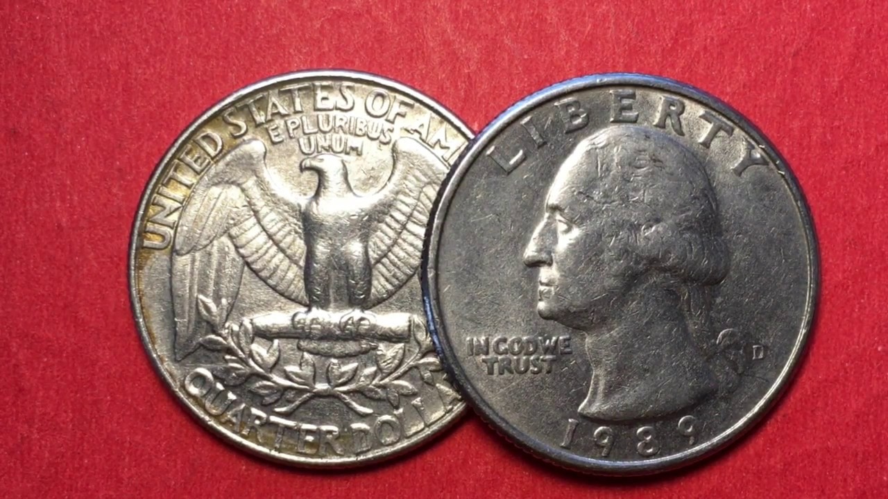 US 1989 Quarter P & D 25 Cents Coins - Washington Quarters from United ...